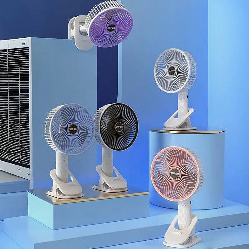 Portable & Rechargeable Mini Fan With 3 Speeds Mode Clip-on Handheld ...